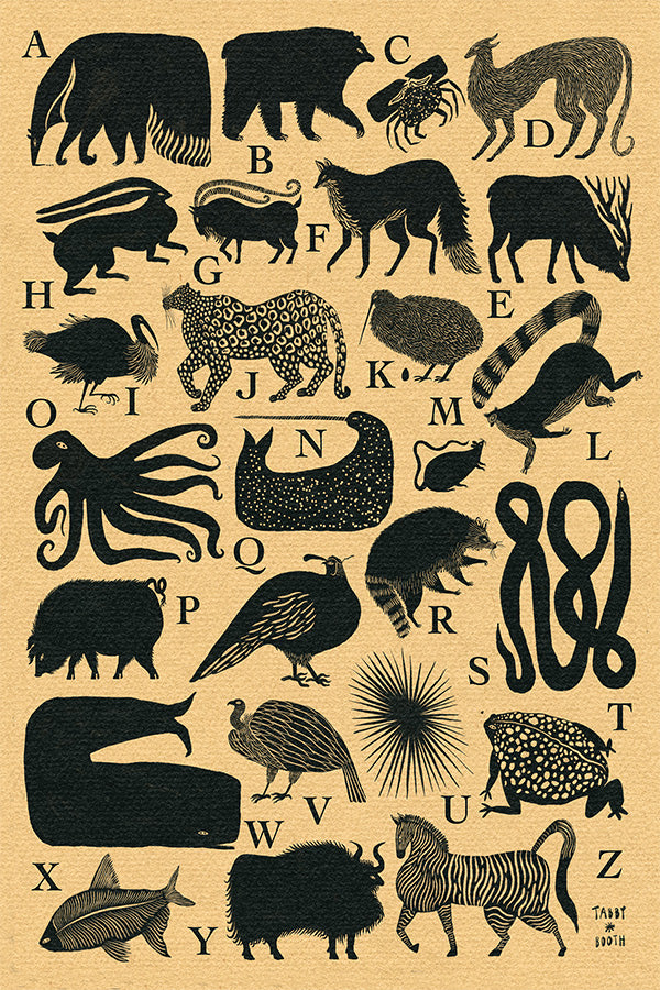 Animal Alphabet|Canvas Wall Art Print,Poster Print