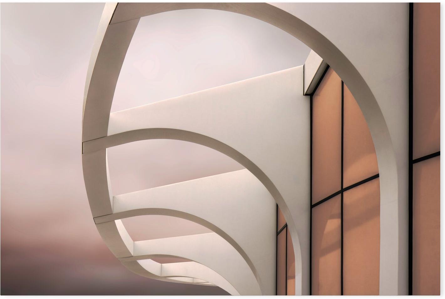 Curved Architecture , By Gilbert Claes |Wall Art Print Framed Canvas