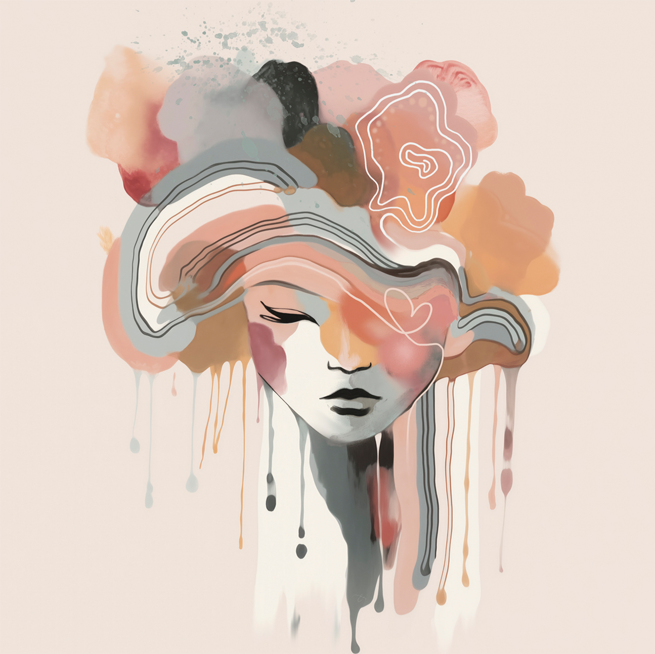 Rainbow Drizzle, Style A , By Bella Eve |Wall Art Print Framed Canvas