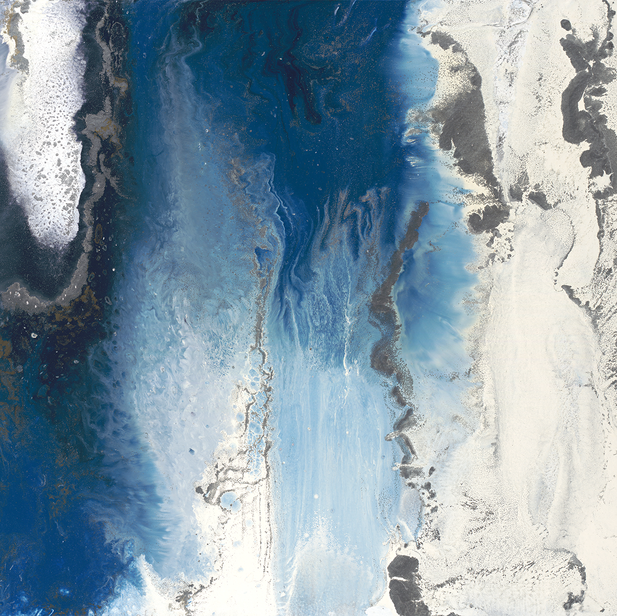 Blue Flow Calm , Style B , By Blakely Bering,Wall Art Canvas Print,