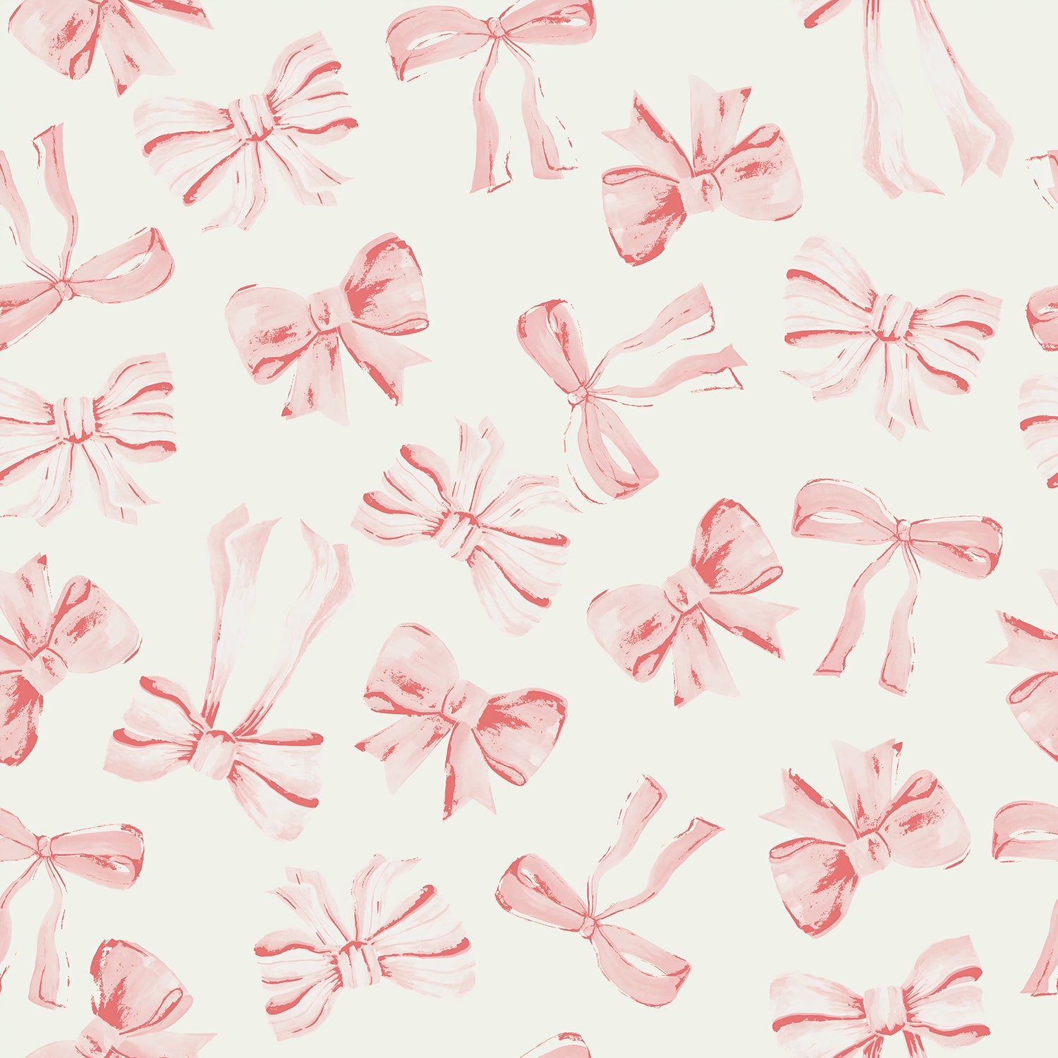 Bow Pattern Pink, Wallpaper Eco-friendly Peel & Stick removable