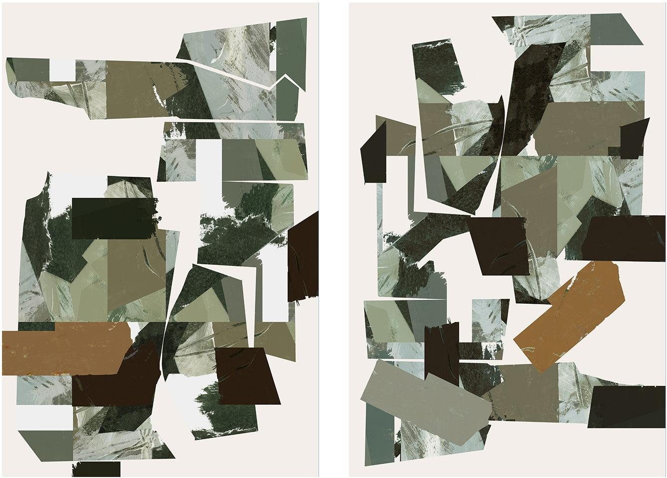 Green Endeavour , Style A & B , Set Of 2 , By Cartissi,Wall Art Canvas