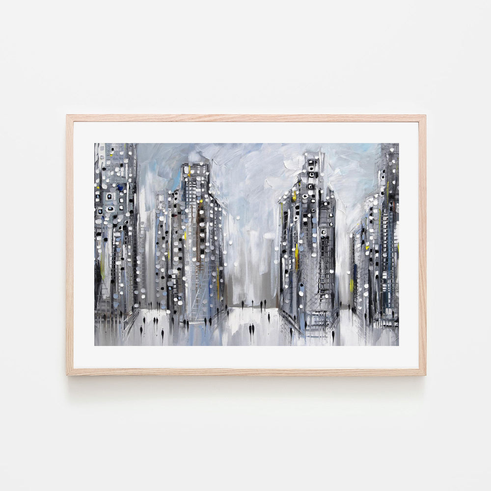 City Street Scene , By Ekaterina Ermilkina |Wall Art Print Framed