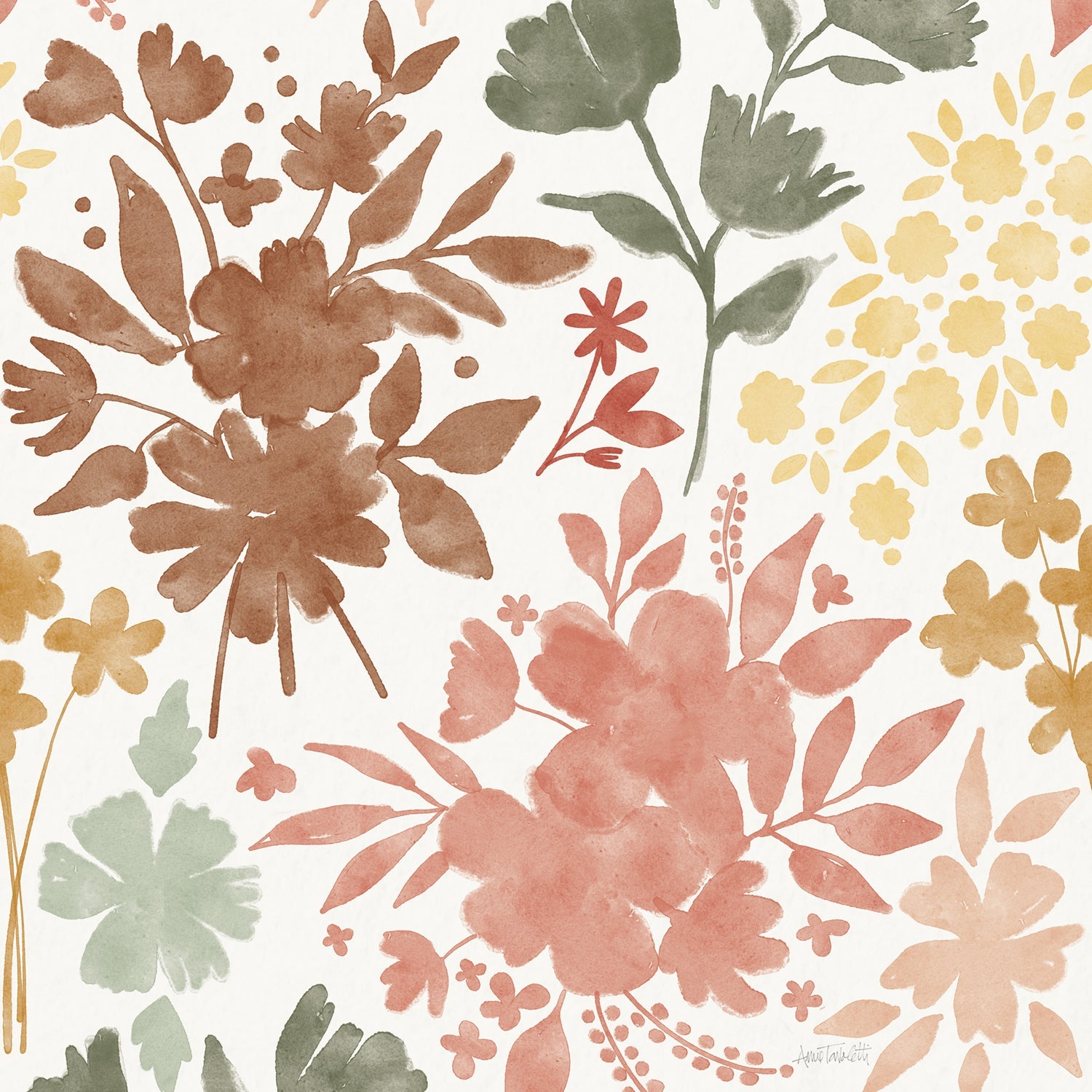 Full Bloom Pattern VII, Wallpaper Eco-friendly Peel & Stick removable