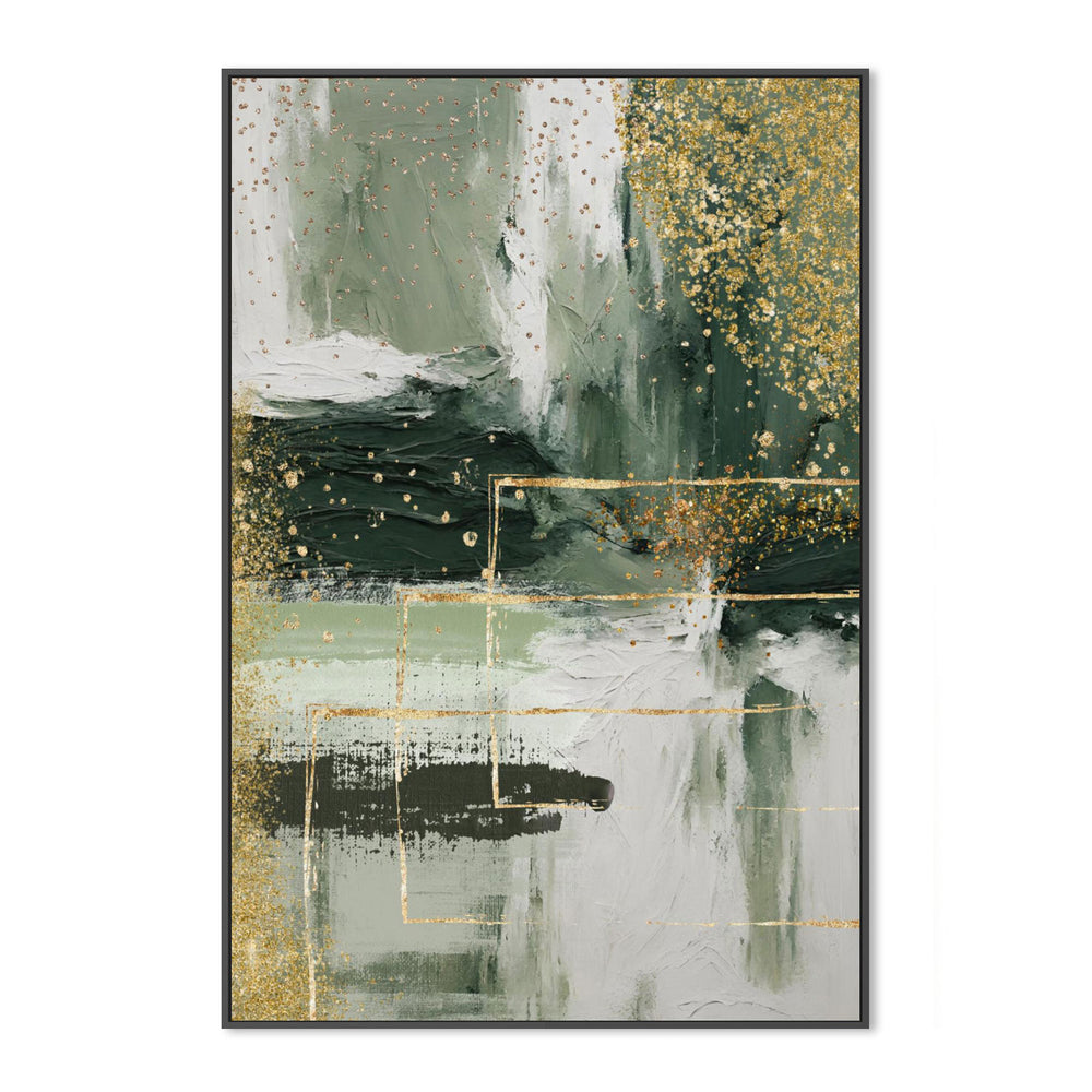 Green and Gold Moment, Style A, By Sally Ann Moss,Wall Art Canvas