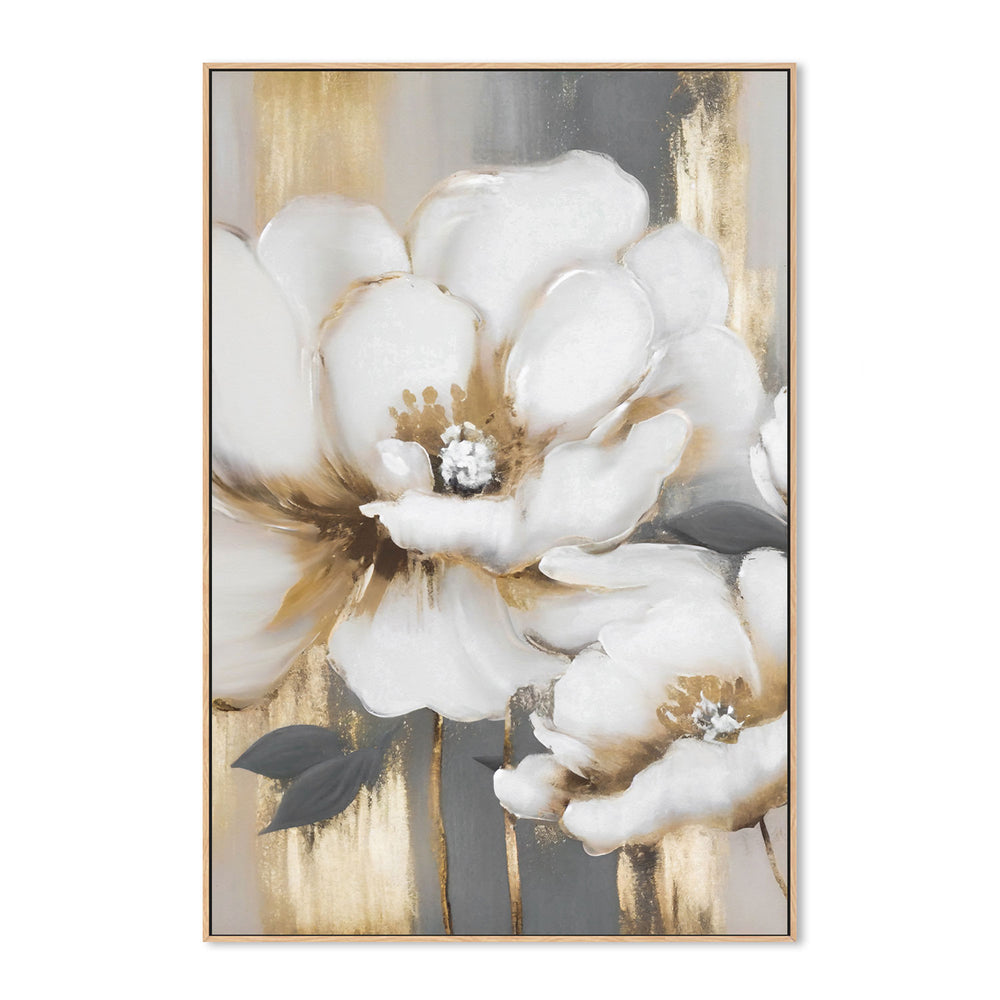 Canvas Painting, Cellini Gold, Framed Hand-painted Canvas