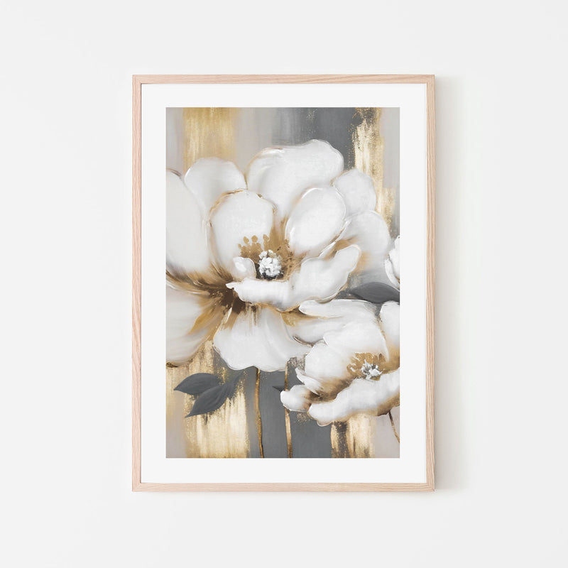 Canvas Painting, Cellini Gold, Framed Hand-painted Canvas – Gioia Wall Art