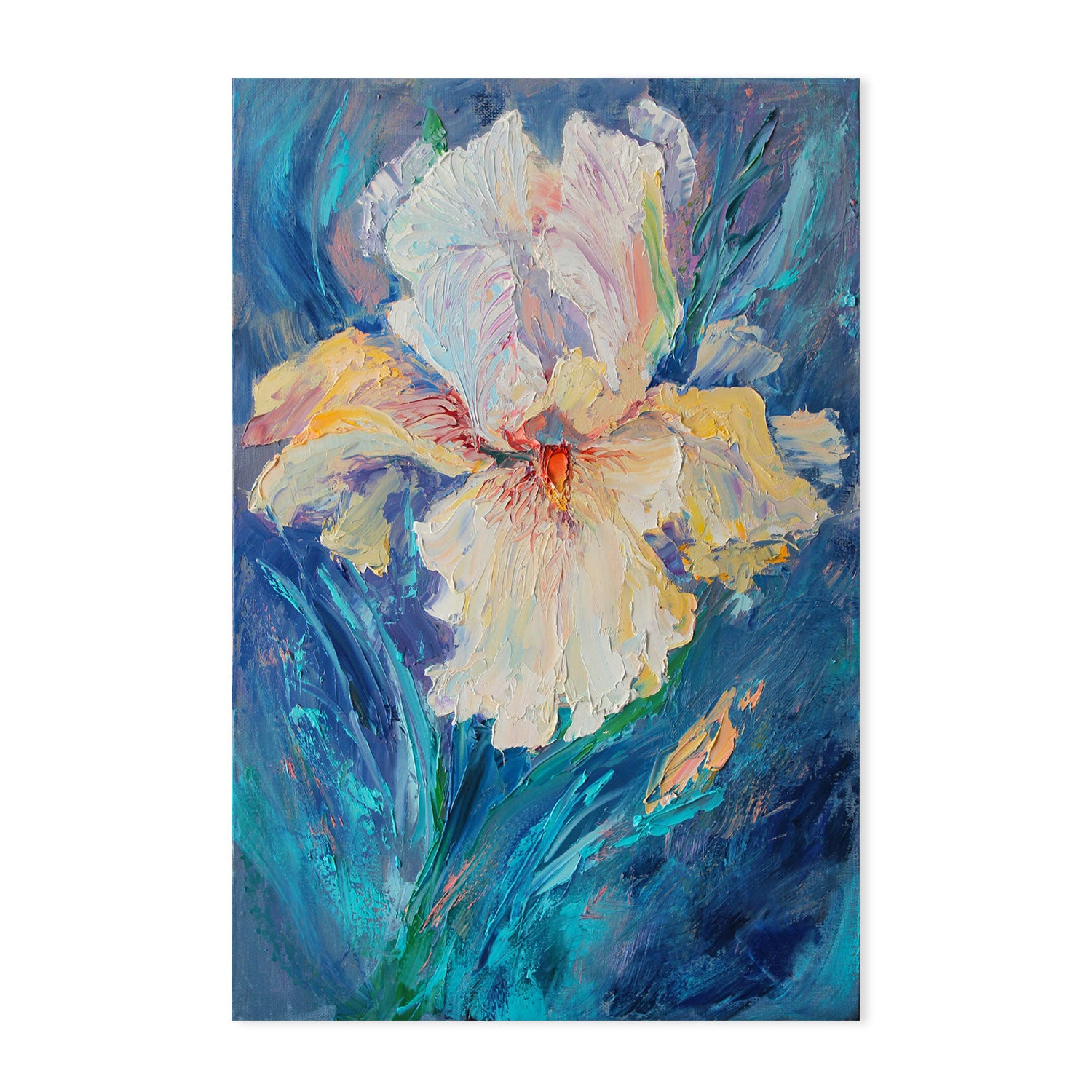 Canvas Painting, Azalea , Hand-Painted Canvas, Framed Hand-painted
