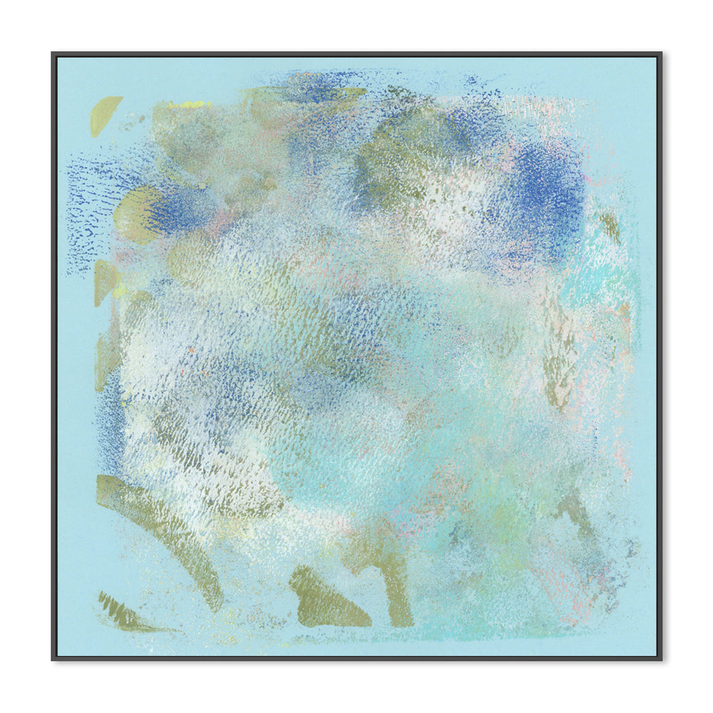 Canvas Painting, Aqua Mist , Hand-Painted Canvas, Framed Hand-painted