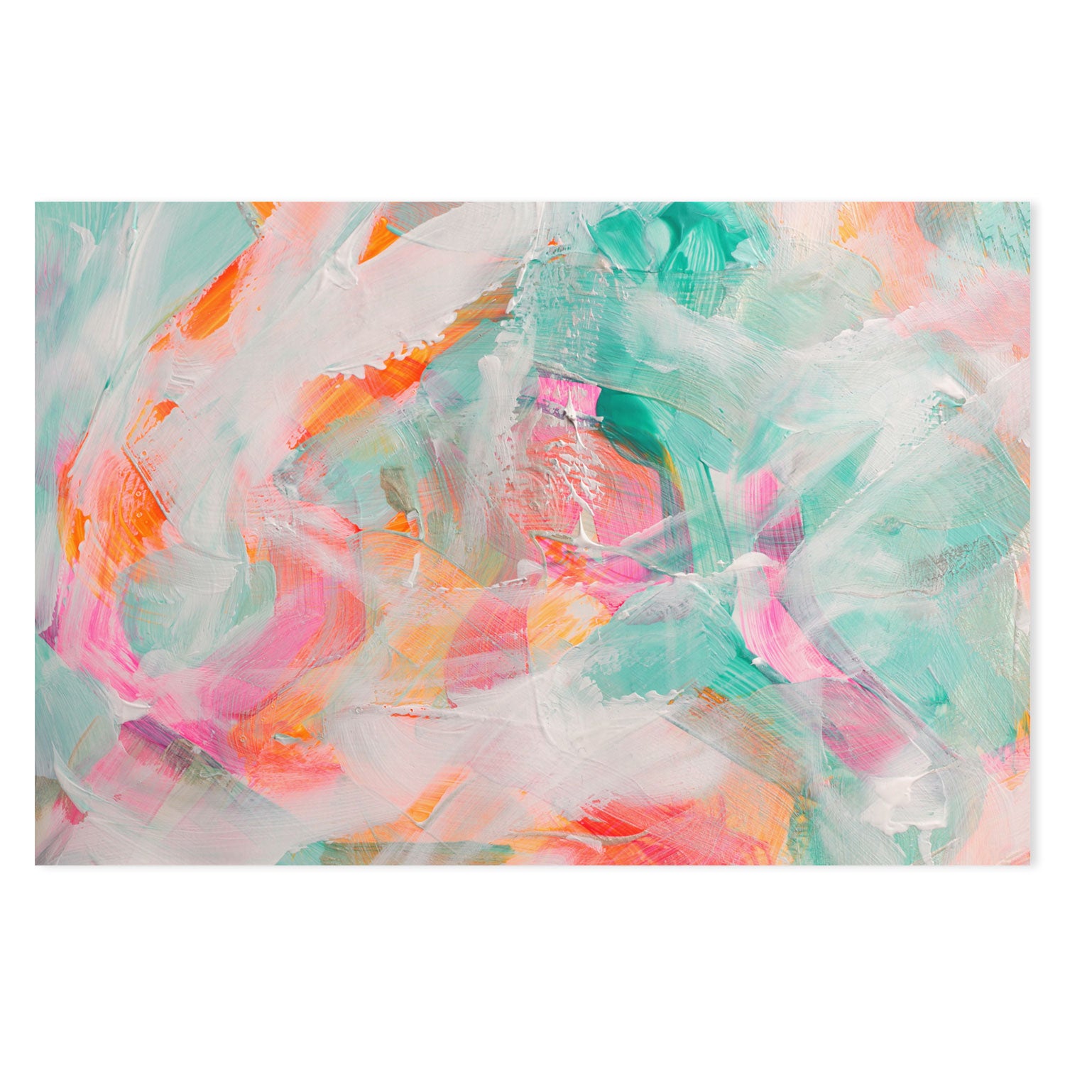 Canvas Painting, Fluoro Colours, Style A , Hand-Painted Canvas, Framed