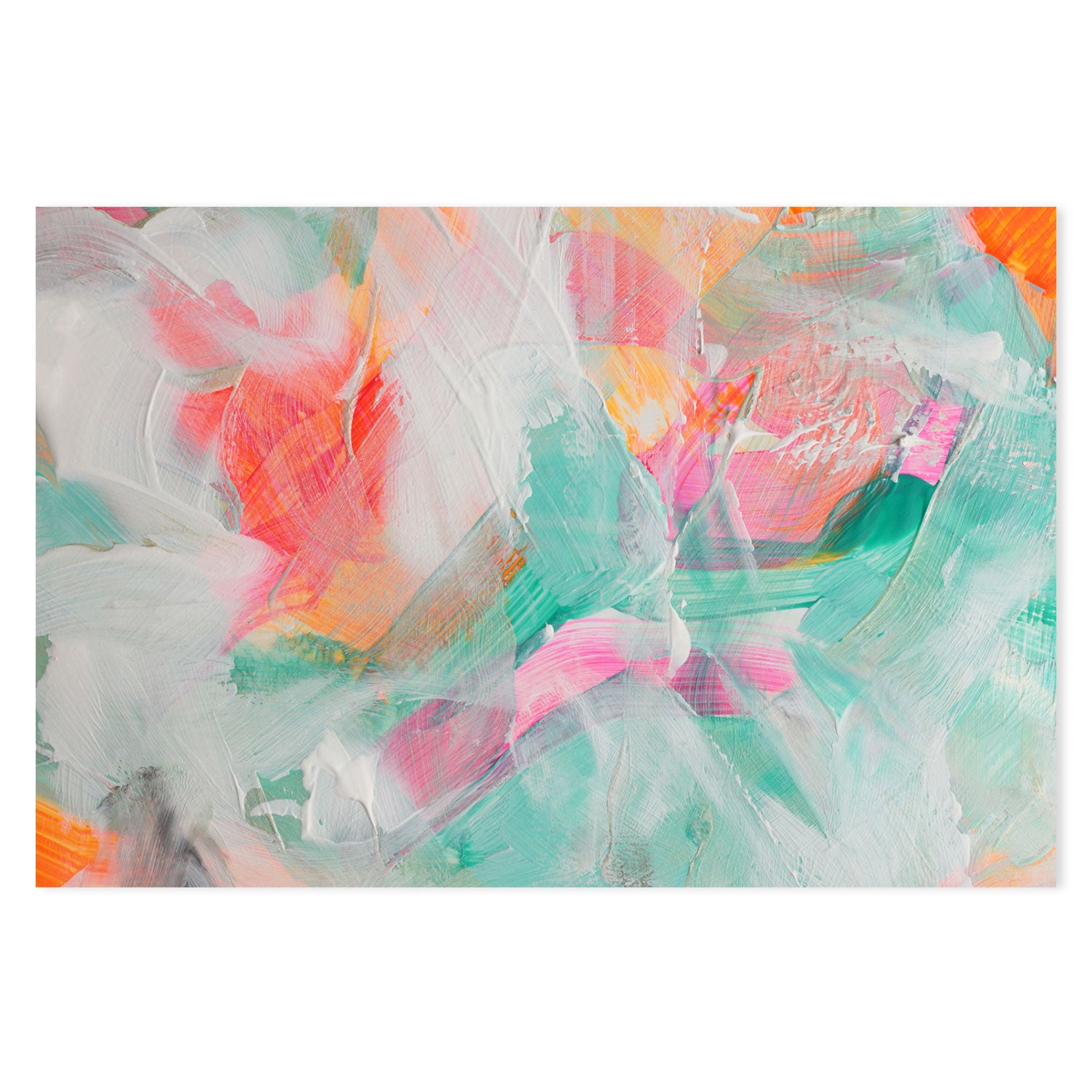 Canvas Painting, Fluoro Colours, Style B , Hand-Painted Canvas, Framed