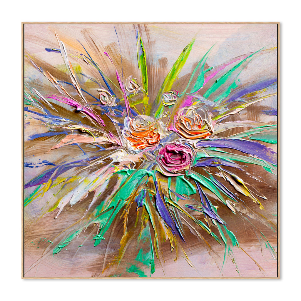Canvas Painting, Rose Explosion , Hand-Painted Canvas, Framed – Gioia ...