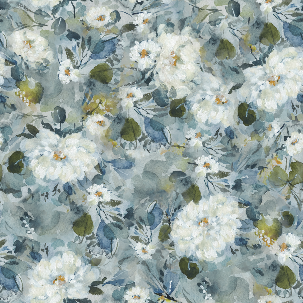 Secret Garden Blue, Wallpaper Eco-friendly Peel & Stick removable