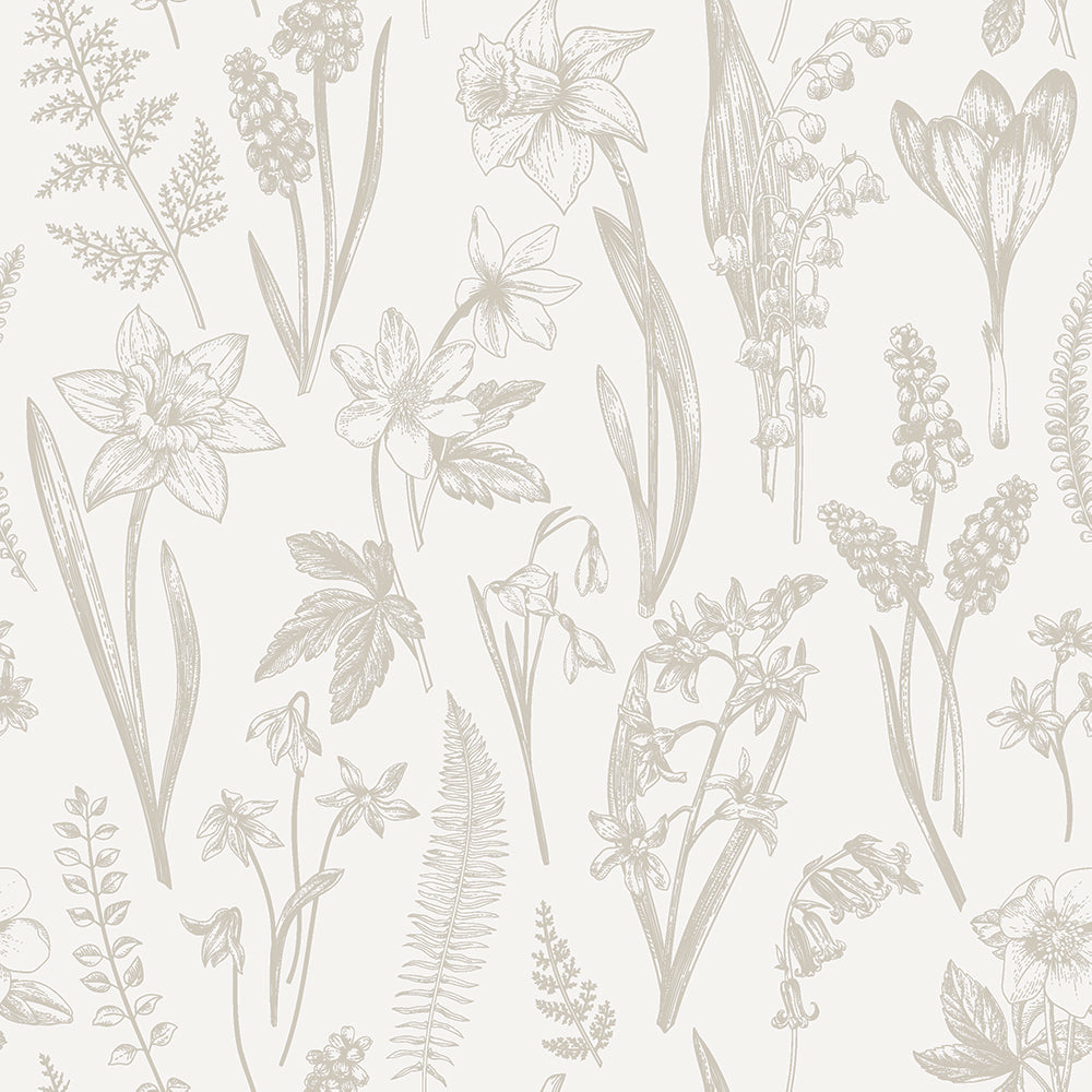 Spring Flowers, Style C, Wallpaper Eco-friendly Peel & Stick removable