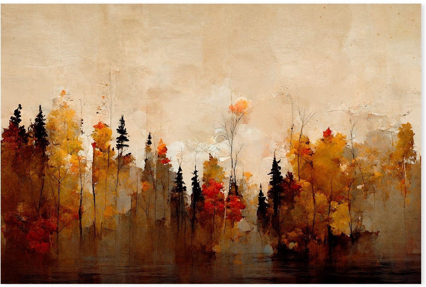 A Forest In Autumn , By Treechild,Wall Art Canvas Print, Poster,Range