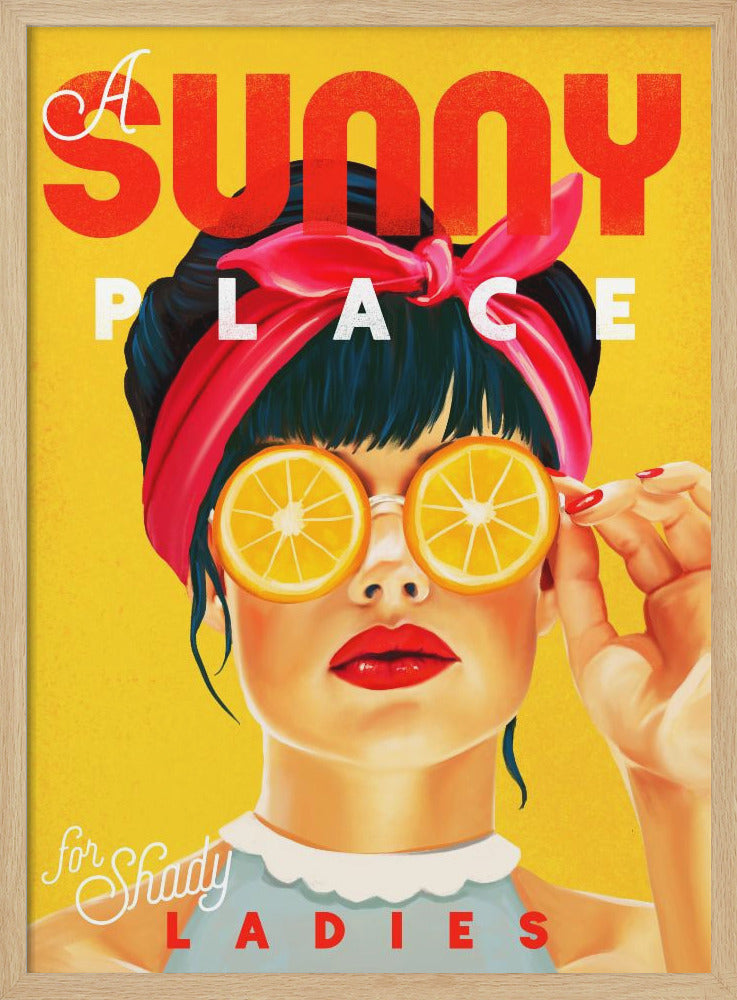 A Sunny Place For Shady Ladies Orange Pinup Art , By Brett Gramse,Wall