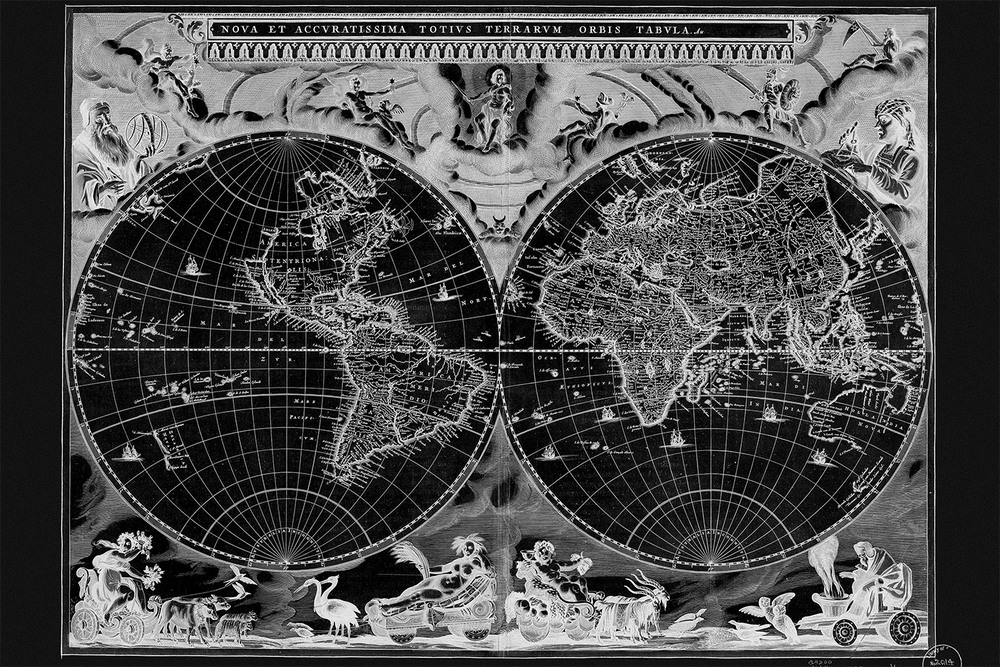 Antique World Map , By Adam Shaw,Wall Art Canvas Print, Poster,Range