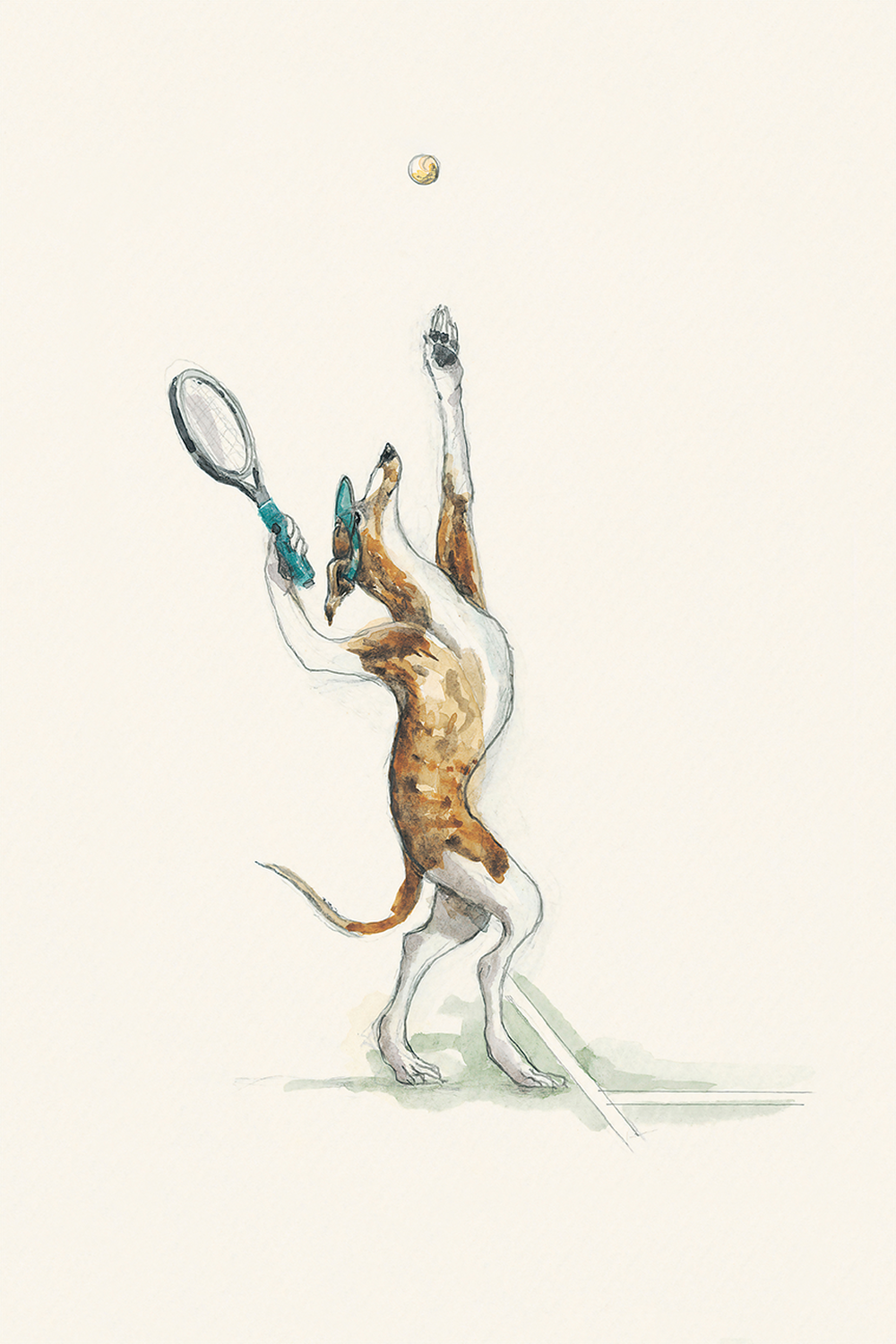 Badminton Practice , By Animo Alphabets,Wall Art Canvas Print,