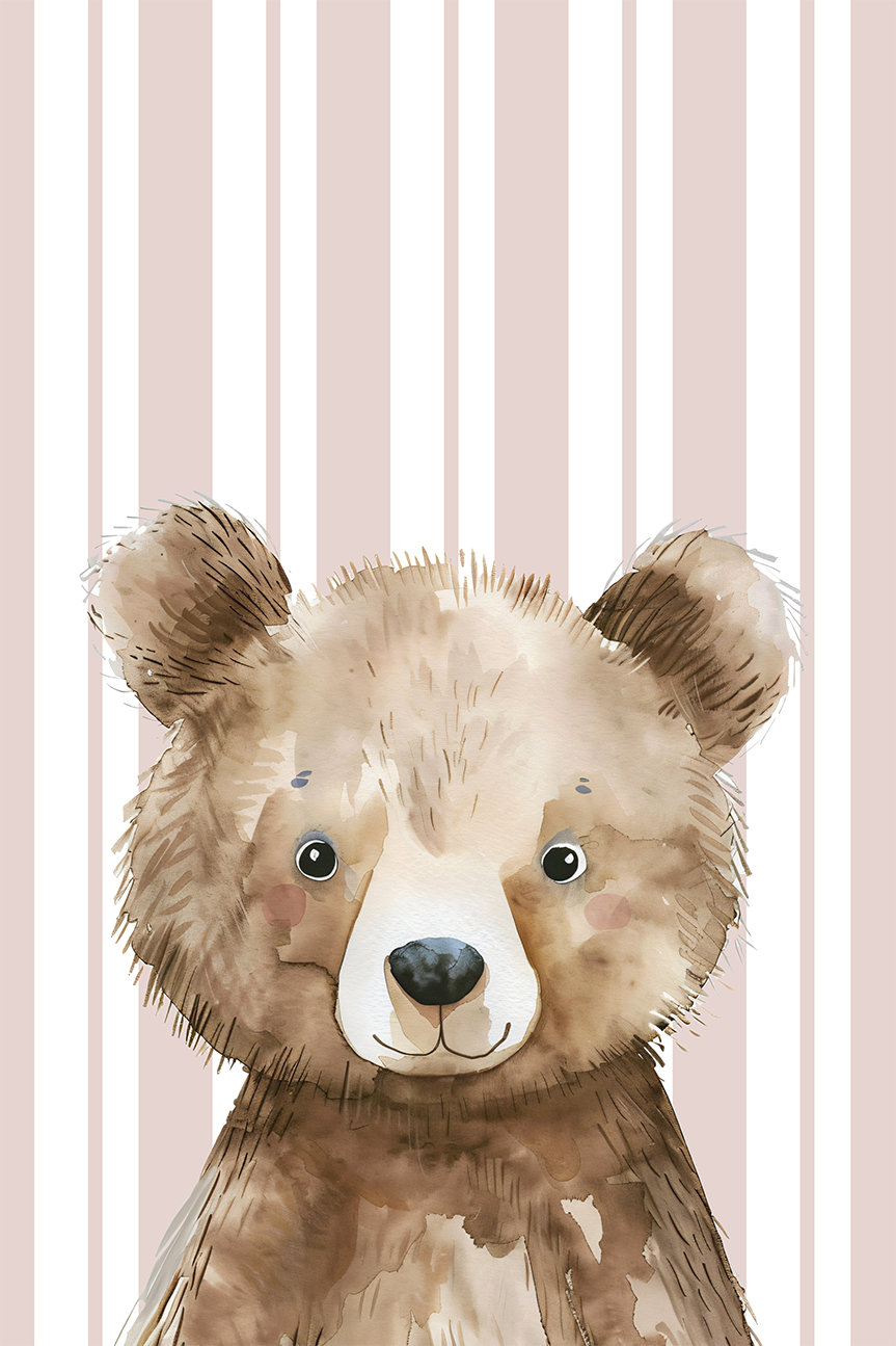 Bear , By At Viv Home Prints |Wall Art Print Framed Canvas Poster