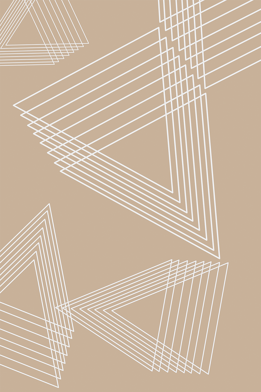 Beige Triangle Cluster , By JL Design,Wall Art Canvas Print,