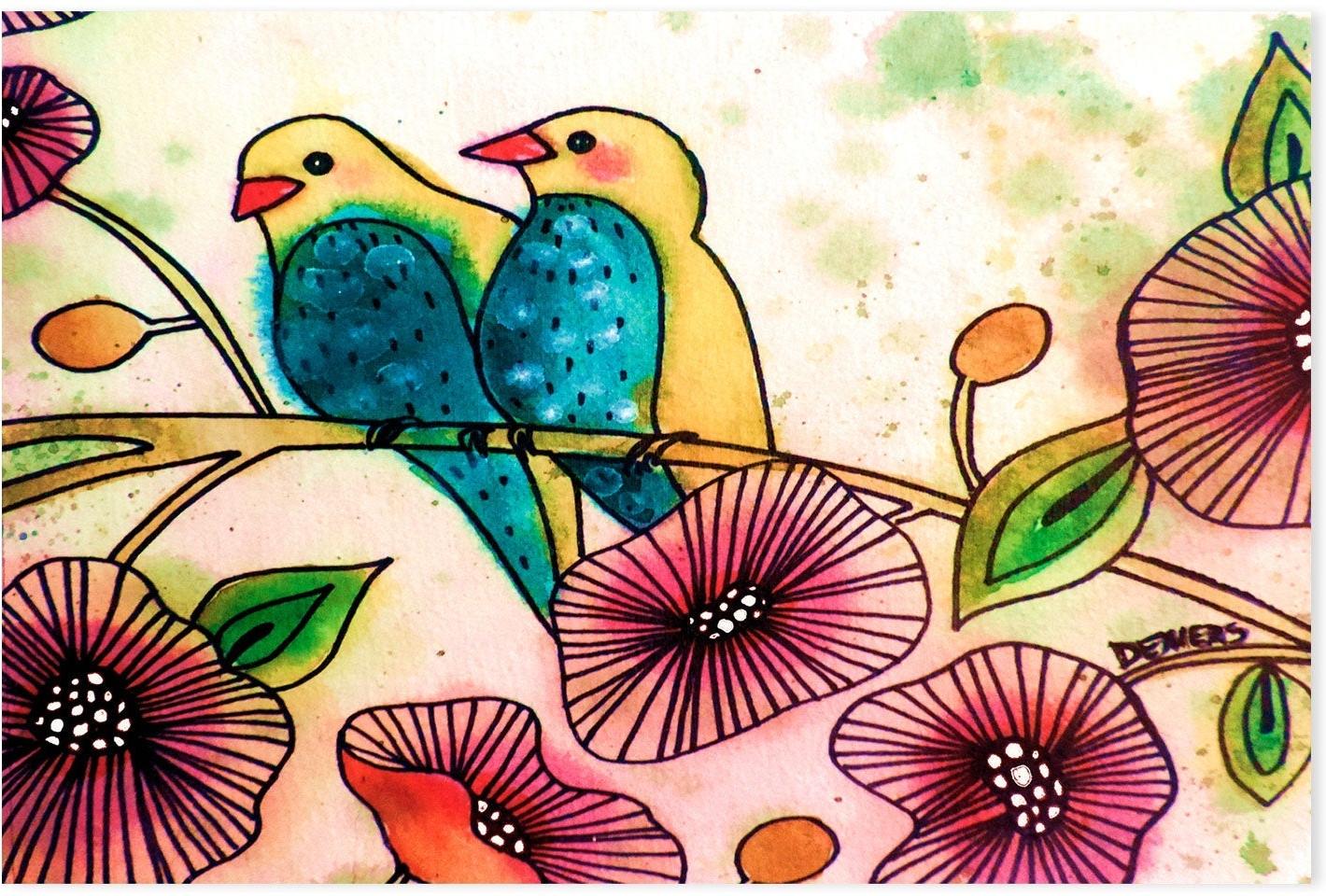 Blue Belly Birds , By Sylvie Demers,Wall Art Canvas Print,