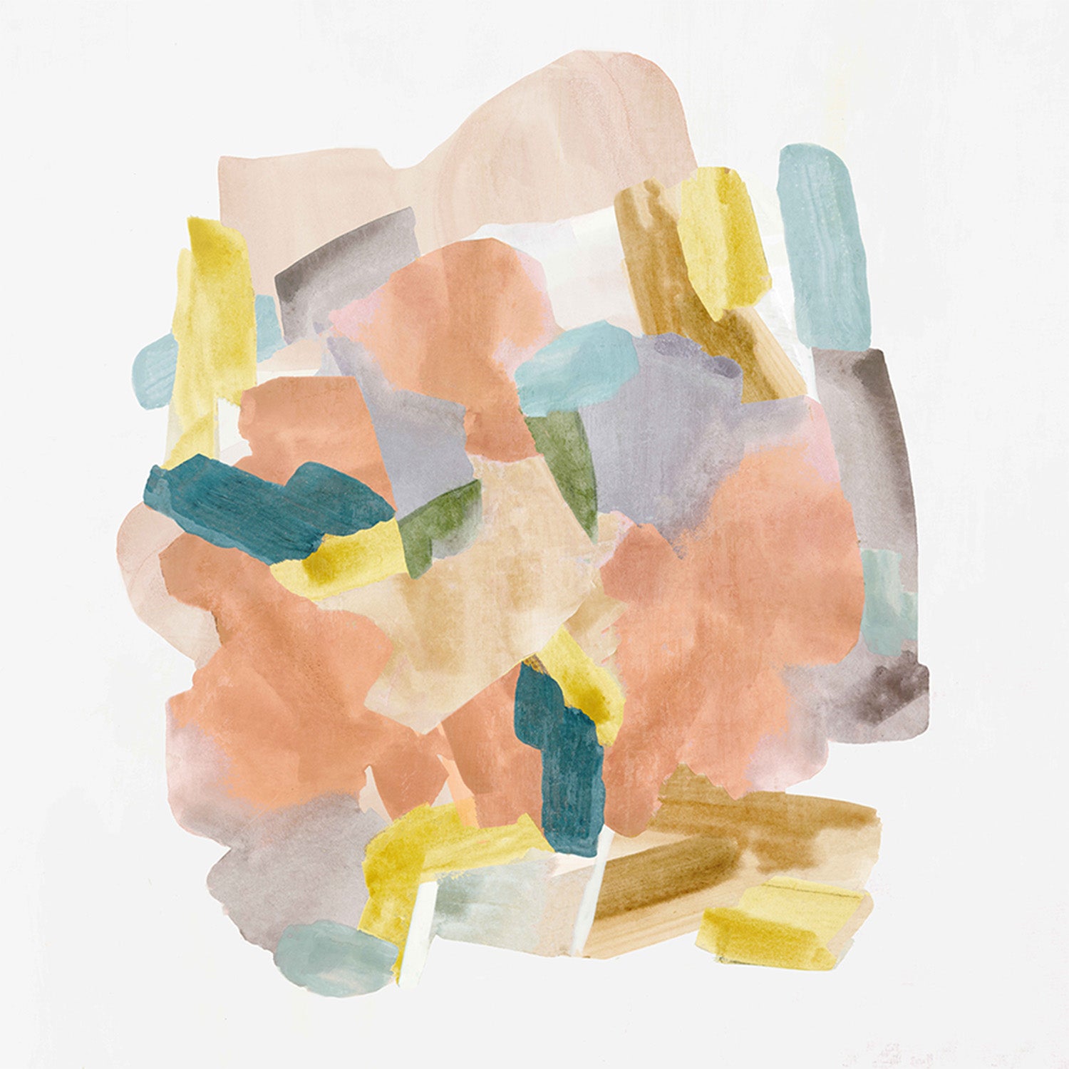 Colorful Abstract Collage Forms|Canvas Wall Art Print,Poster Print