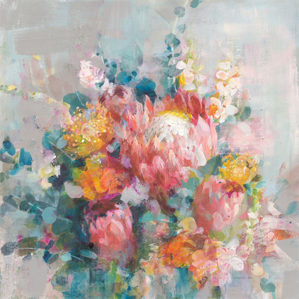 Colourful Proteas , By Danhui Nai,Wall Art Canvas Print, Poster,Range