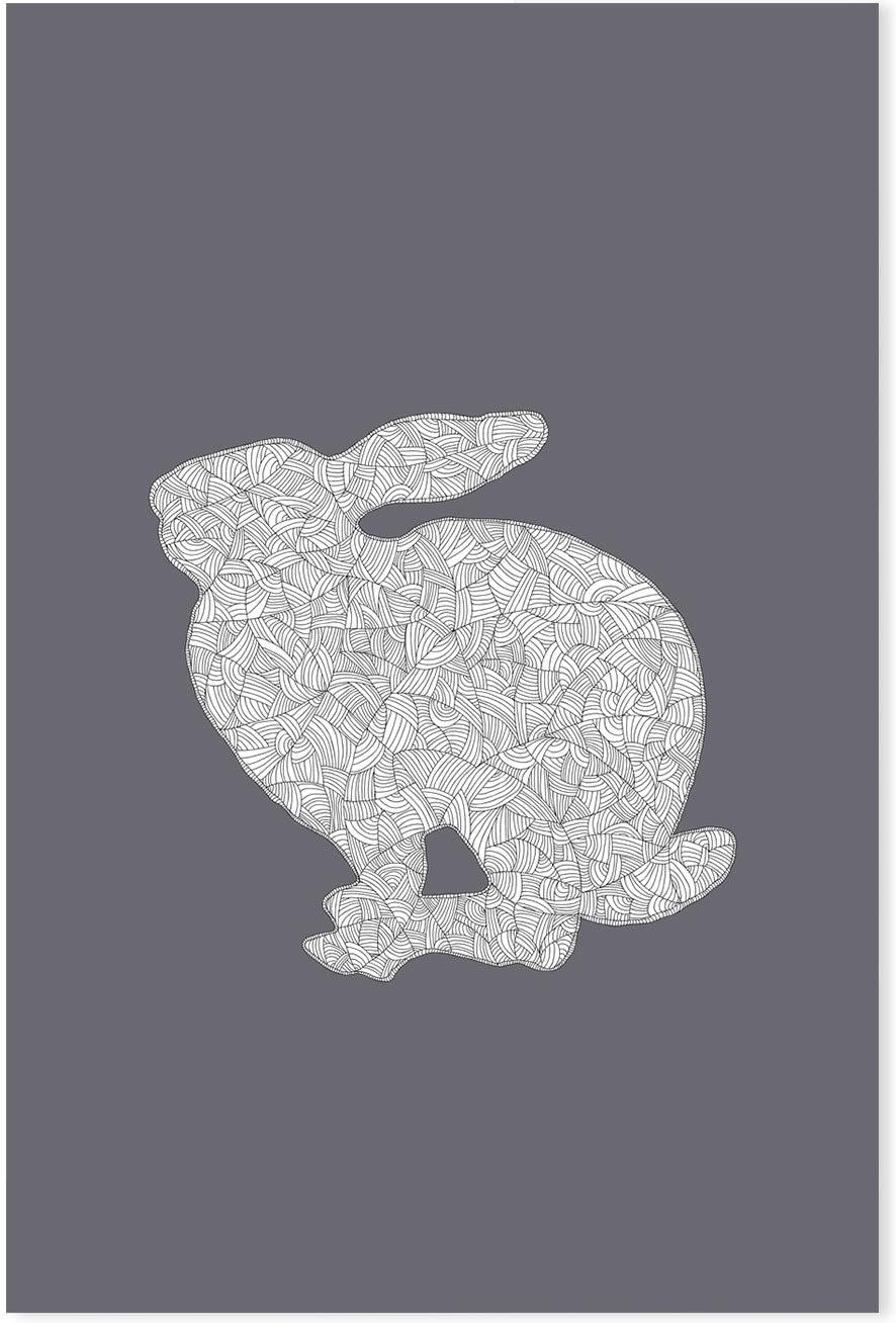Cool Grey Rabbit, Style B , By Danushka Abeygoda |Wall Art Print