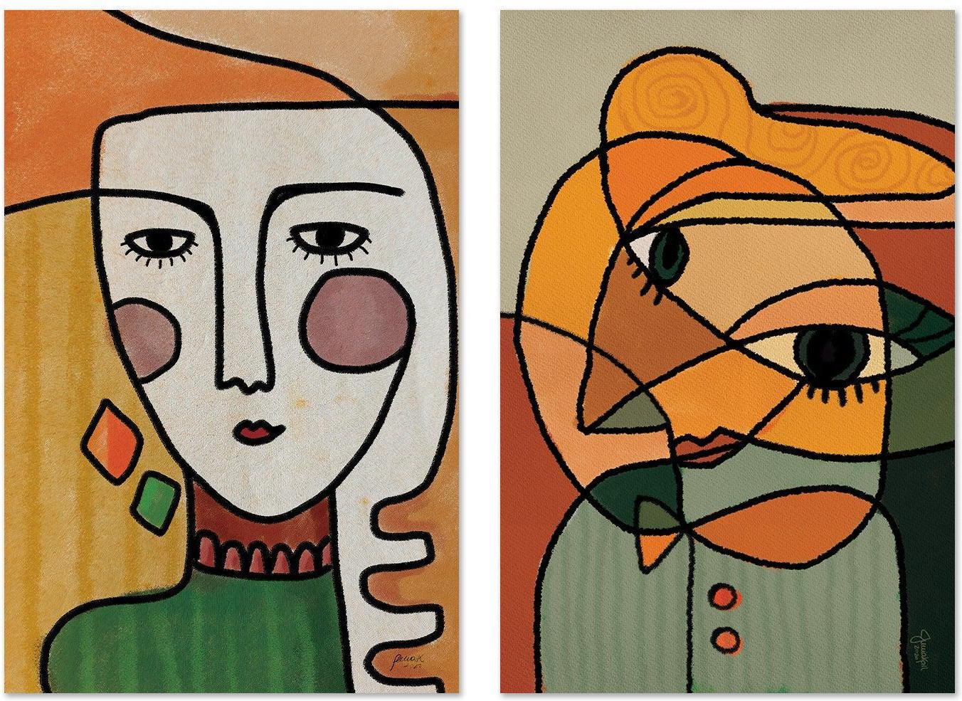 Coppelia, Modern Charles, Set Of 2 , By Junia Kall,Wall Art Canvas