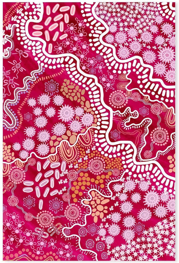 Country In Colour Pink , By Leah Cummins,Wall Art Canvas Print,