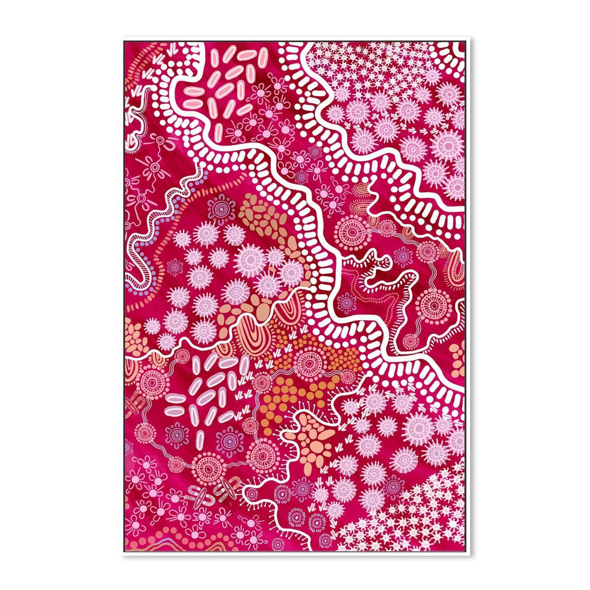 Country In Colour Pink , By Leah Cummins,Wall Art Canvas Print,