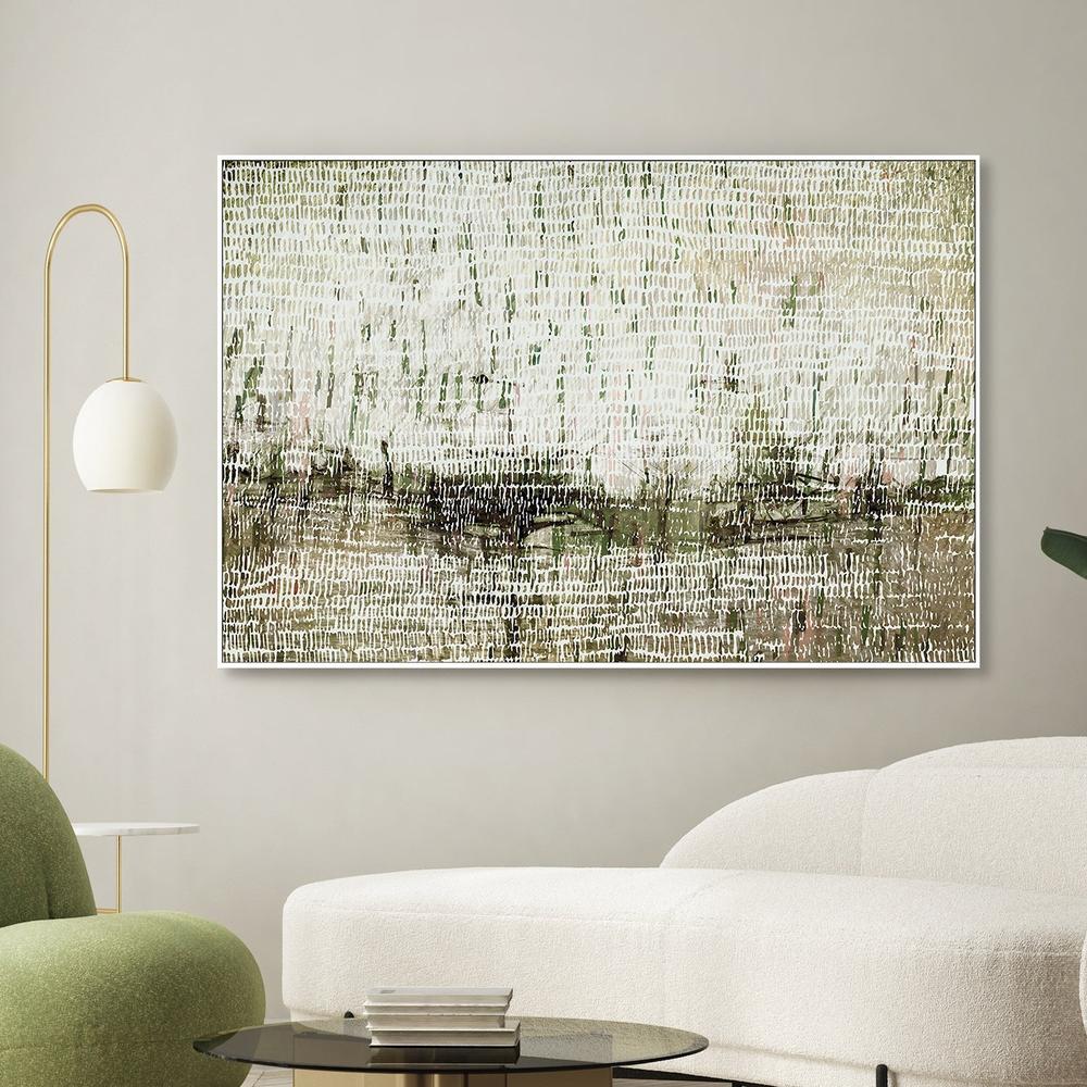Dancing Rain Green , By Dear Musketeer Studio,Wall Art Canvas Print,