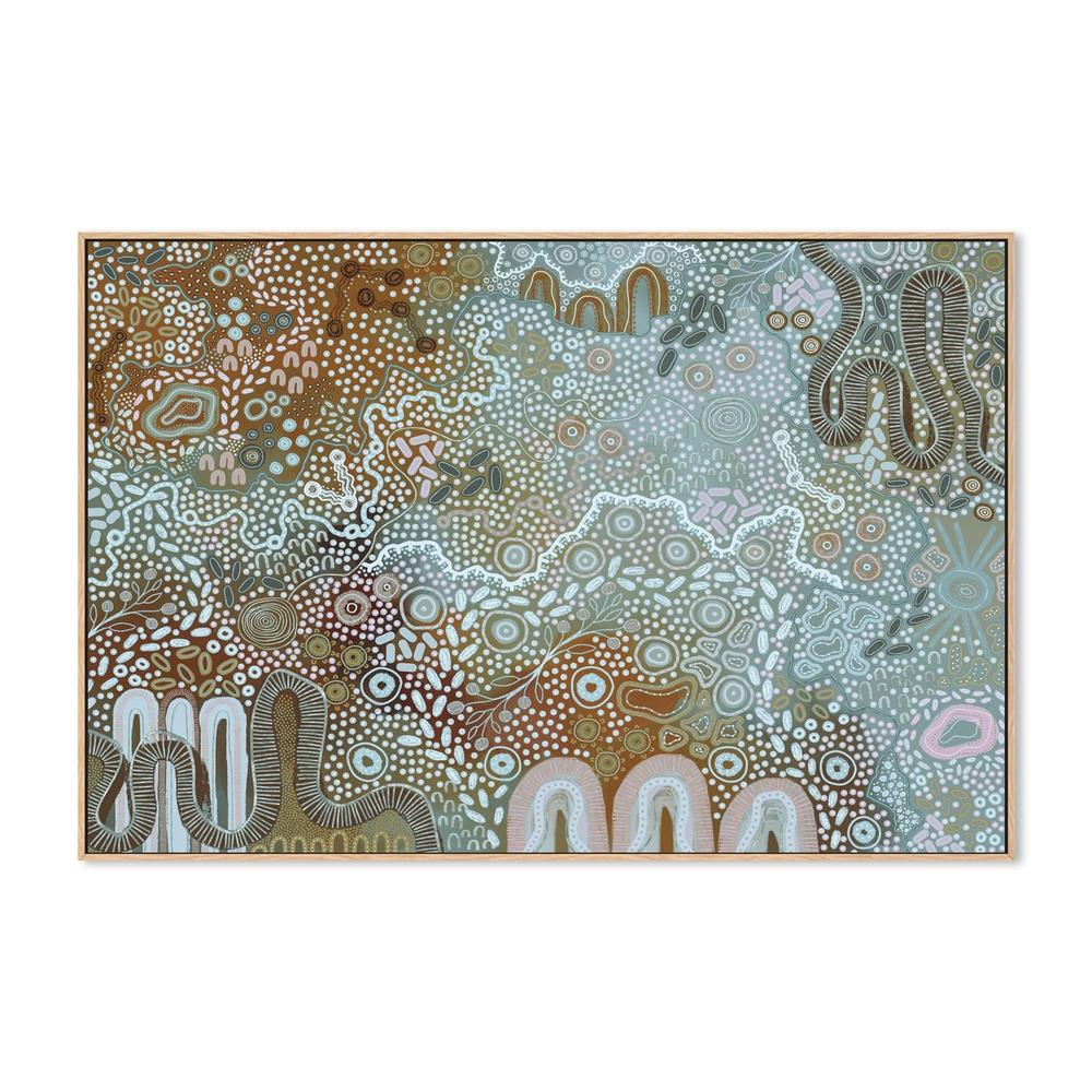Earth’s Gathering, Blue Tones , By Tulearah Shield,Wall Art Canvas