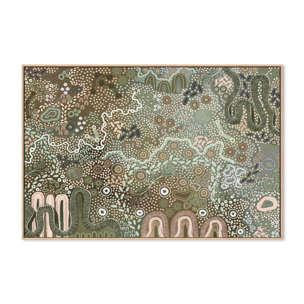 Earth’s Gathering, Green Tones , By Tulearah Shield,Wall Art Canvas