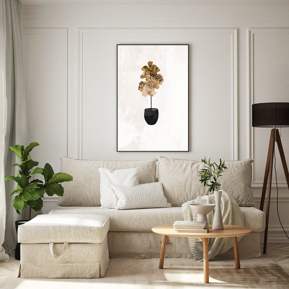 Gold Fiddle Leaf Fig Tree , By Sarah Manovski |Wall Art Print Framed ...