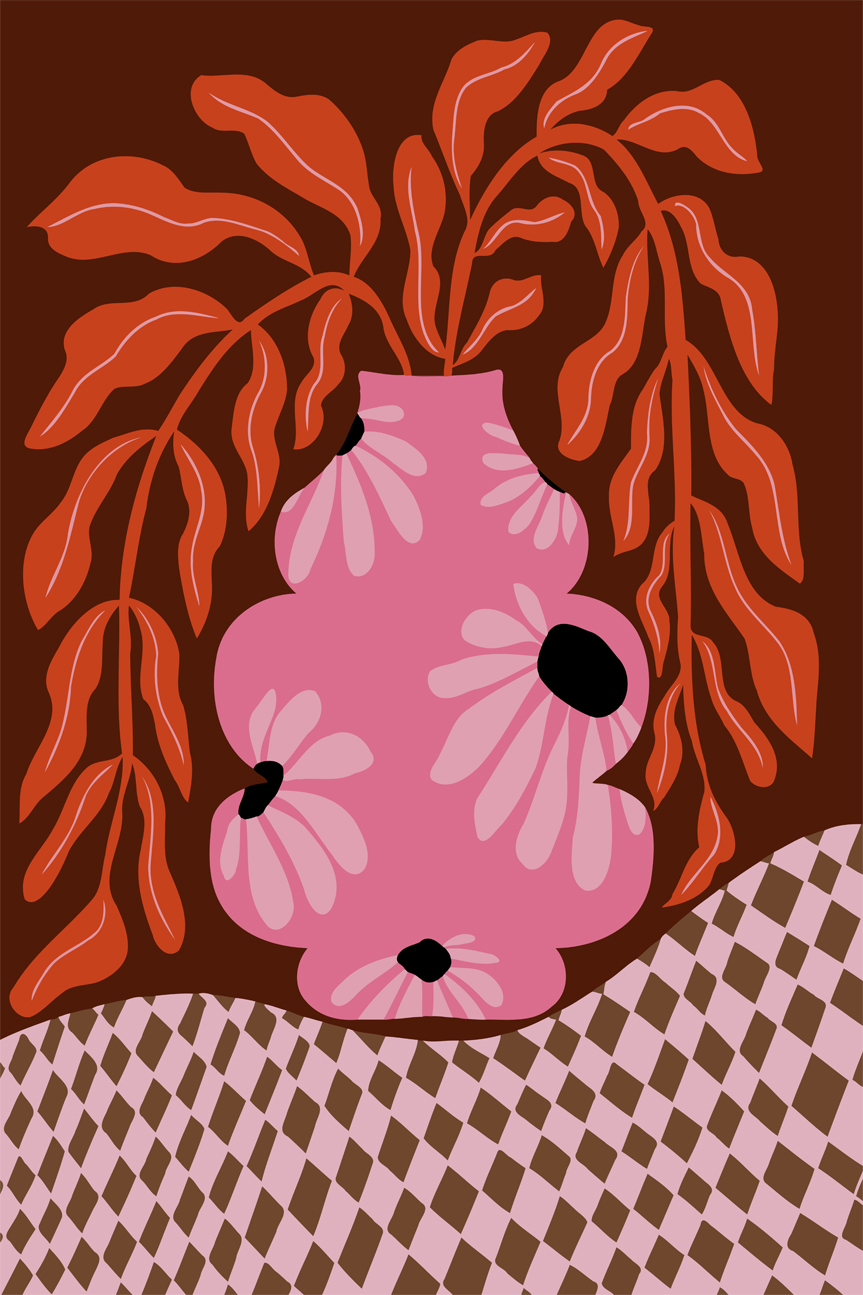 Happy Fern Fall , By Miho Art Studio |Wall Art Print Framed Canvas