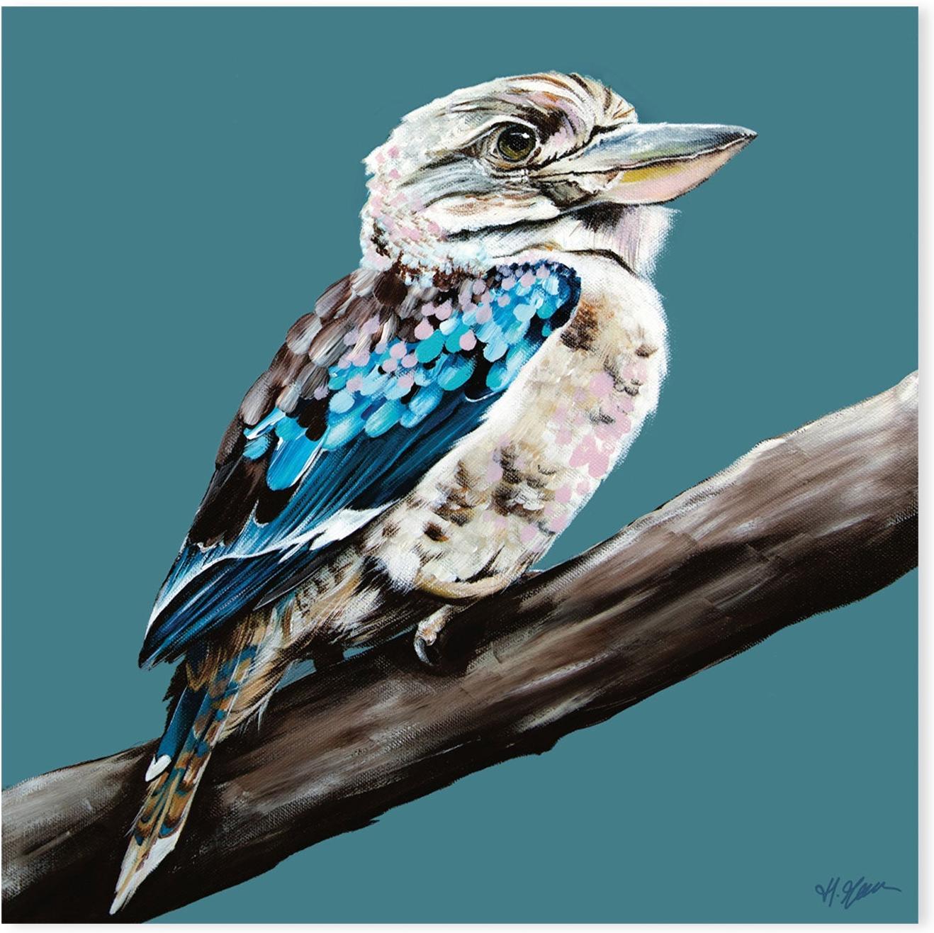 Kookaburra Blue, Style B , By Heylie Morris |Wall Art Print Framed