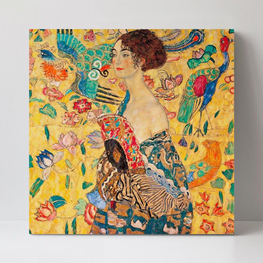 Lady With Fan, By Gustav Klimt |Wall Art Print Framed Canvas Poster ...