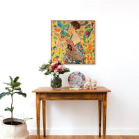 Lady With Fan, By Gustav Klimt,Wall Art Canvas Print, Poster,Range of