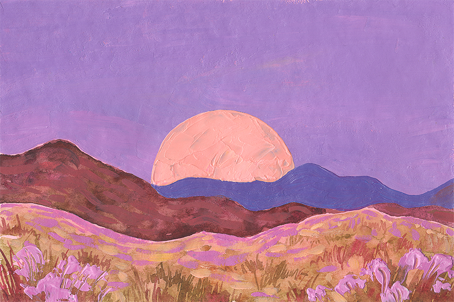 Lilac Peach Sunset|Canvas Wall Art Print,Poster Print