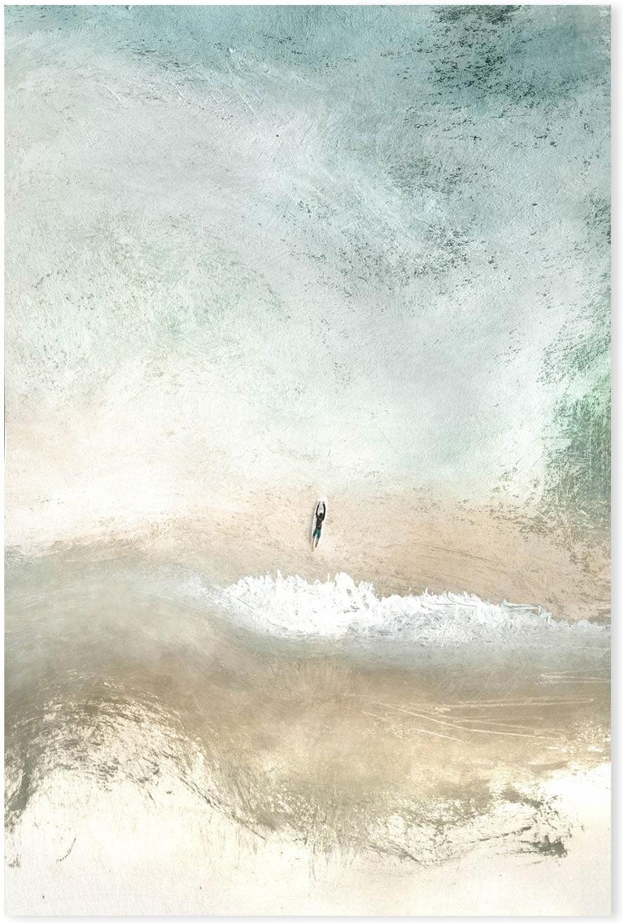 Lone Surfer , By Dan Hobday,Wall Art Canvas Print, Poster,Range of