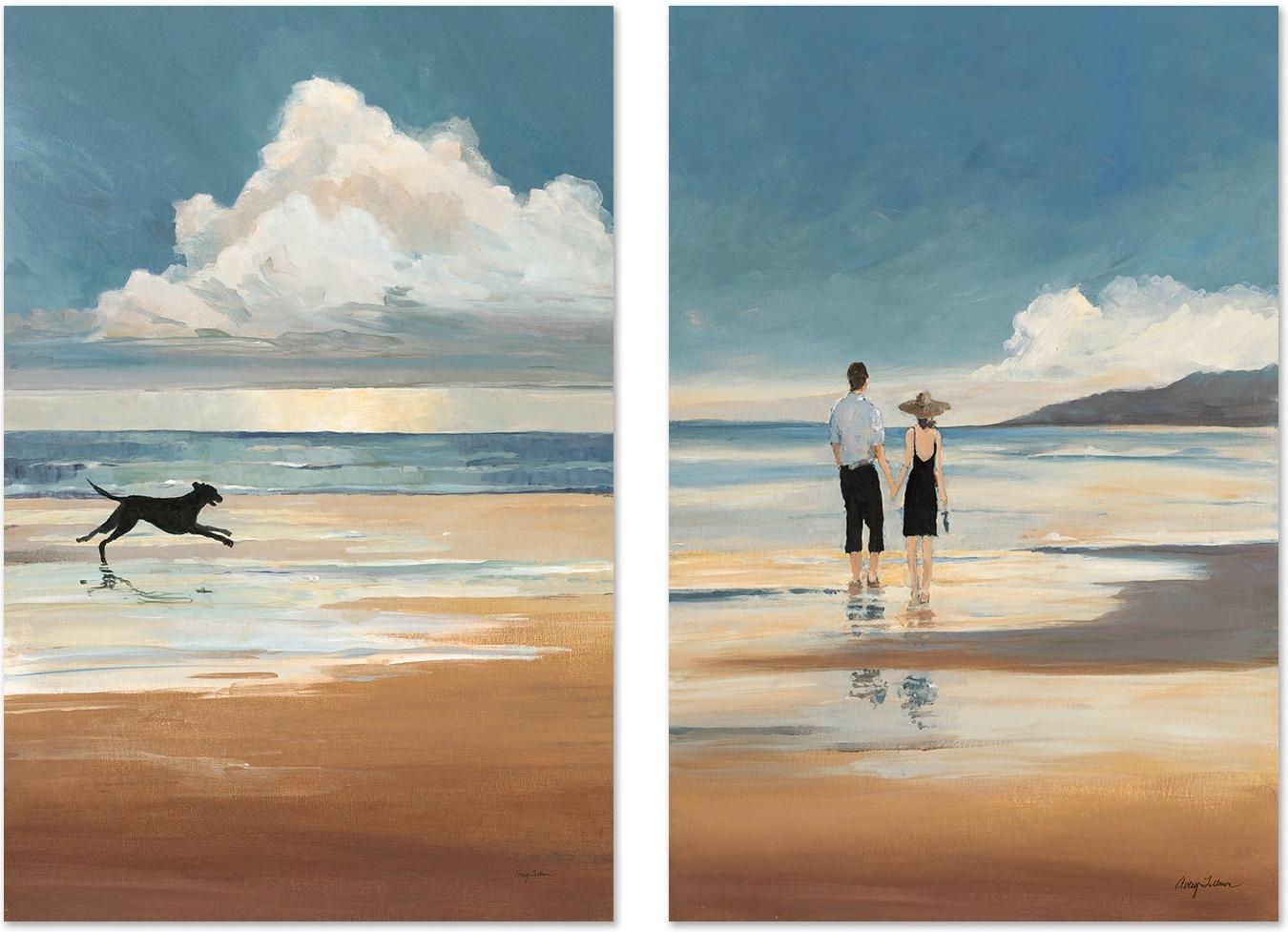 Low Tide & Day at the Sea, Set Of 2 , By Avery Tillmon,Wall Art Canvas
