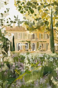 Magical French Garden , By Ekaterina Zagorska,Wall Art Canvas Print,