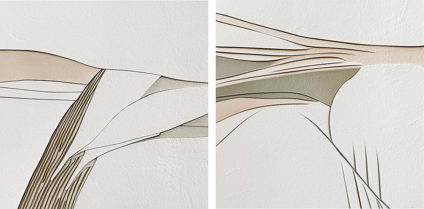 Minimal Lines, Style A & B, Set Of 2 |Wall Art Print Framed Canvas