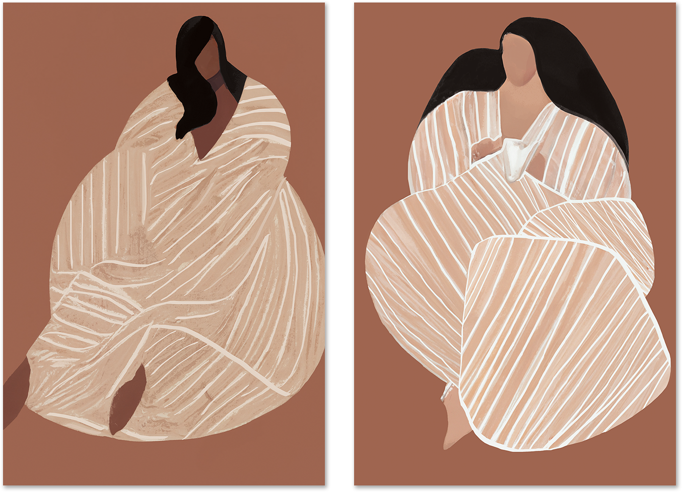 Mocha Queen & Throne, Set of 2 , By Stacey Williams,Wall Art Canvas