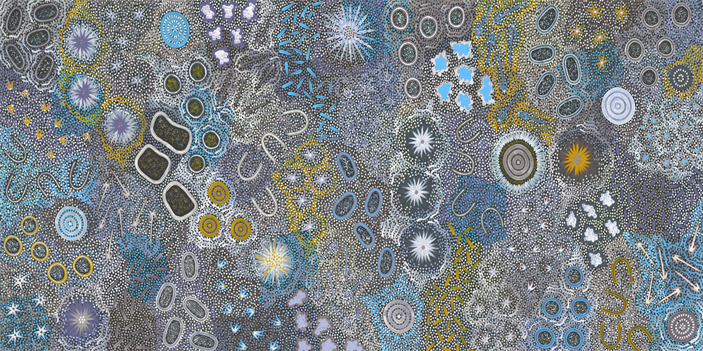 My Great Great Grandmothers Land, Style E, Blue Tone , By Azeza