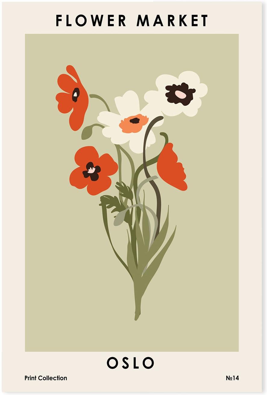Oslo Flower Market,Wall Art Canvas Print, Poster,Range of Sizes