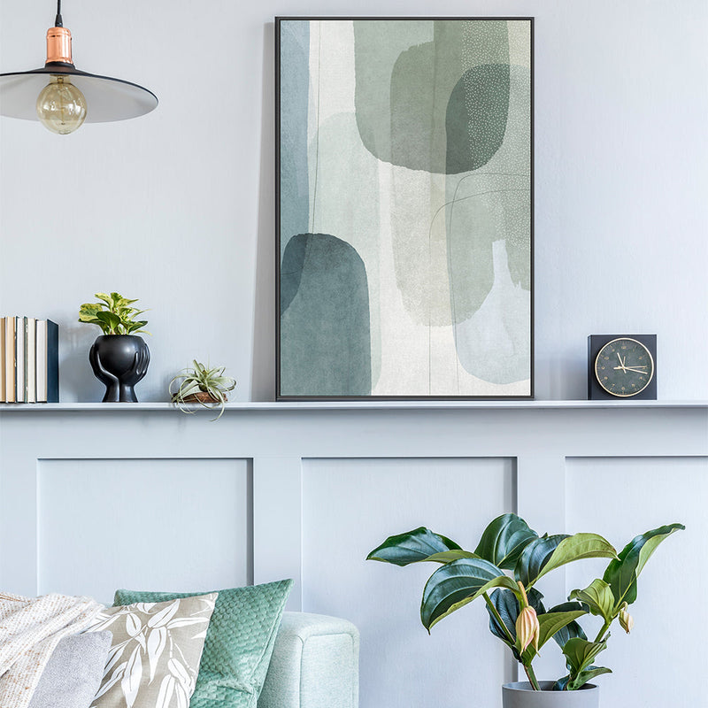 Painted Curves Green, Style B , By Dear Musketeer Studio,Canvas Wall