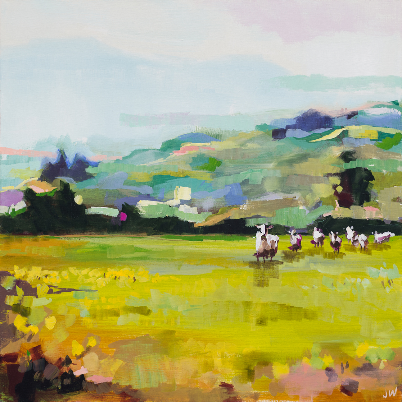 Pasture , By Jenny Westenhofer Art,Wall Art Canvas Print, Poster,Range