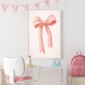 Pink Bow , By Lady Hana,Wall Art Canvas Print, Poster,Range of Sizes